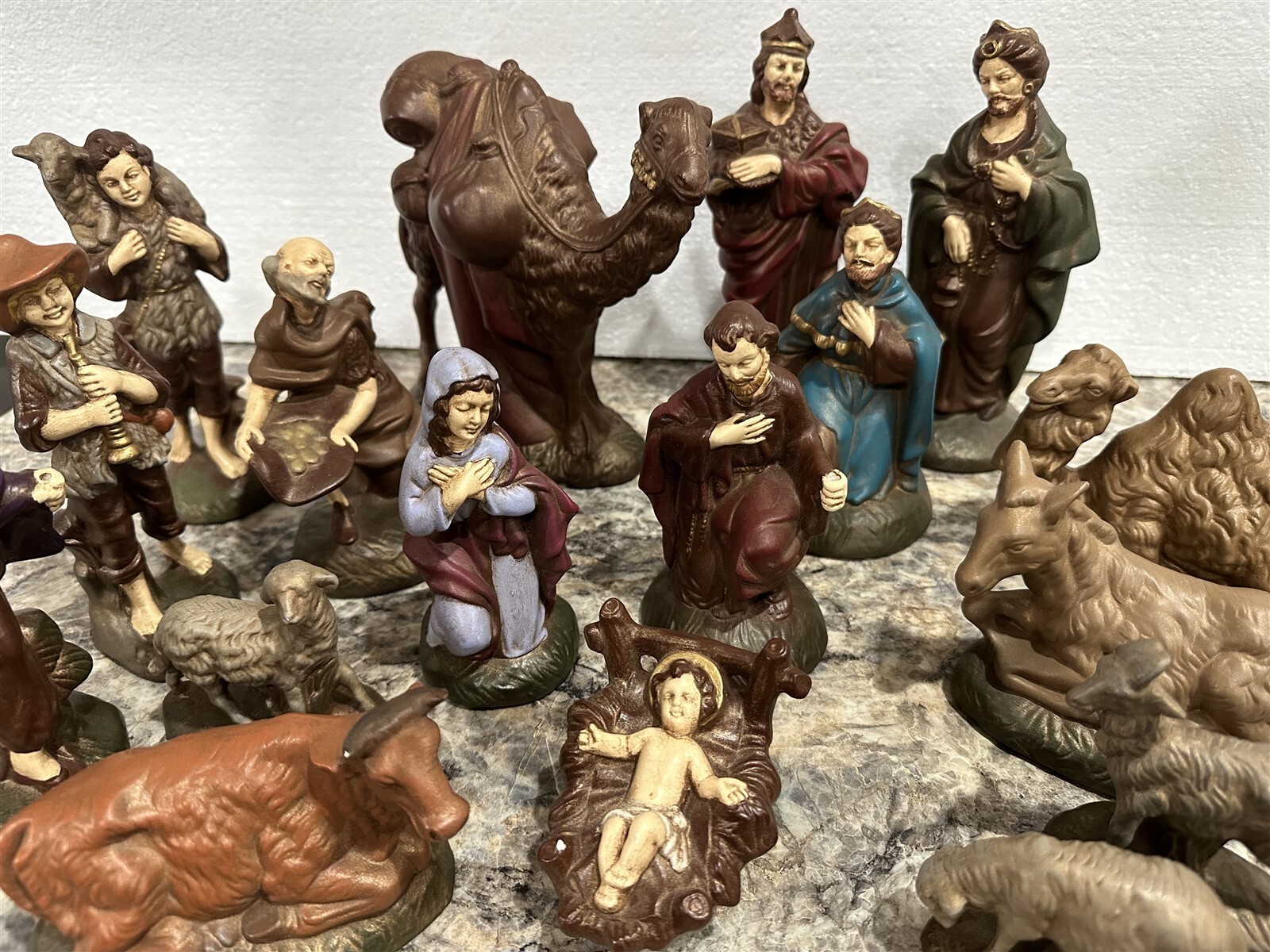 Vintage Atlantic Mold Ceramic Nativity Set 17 Piece 70's Christmas ...