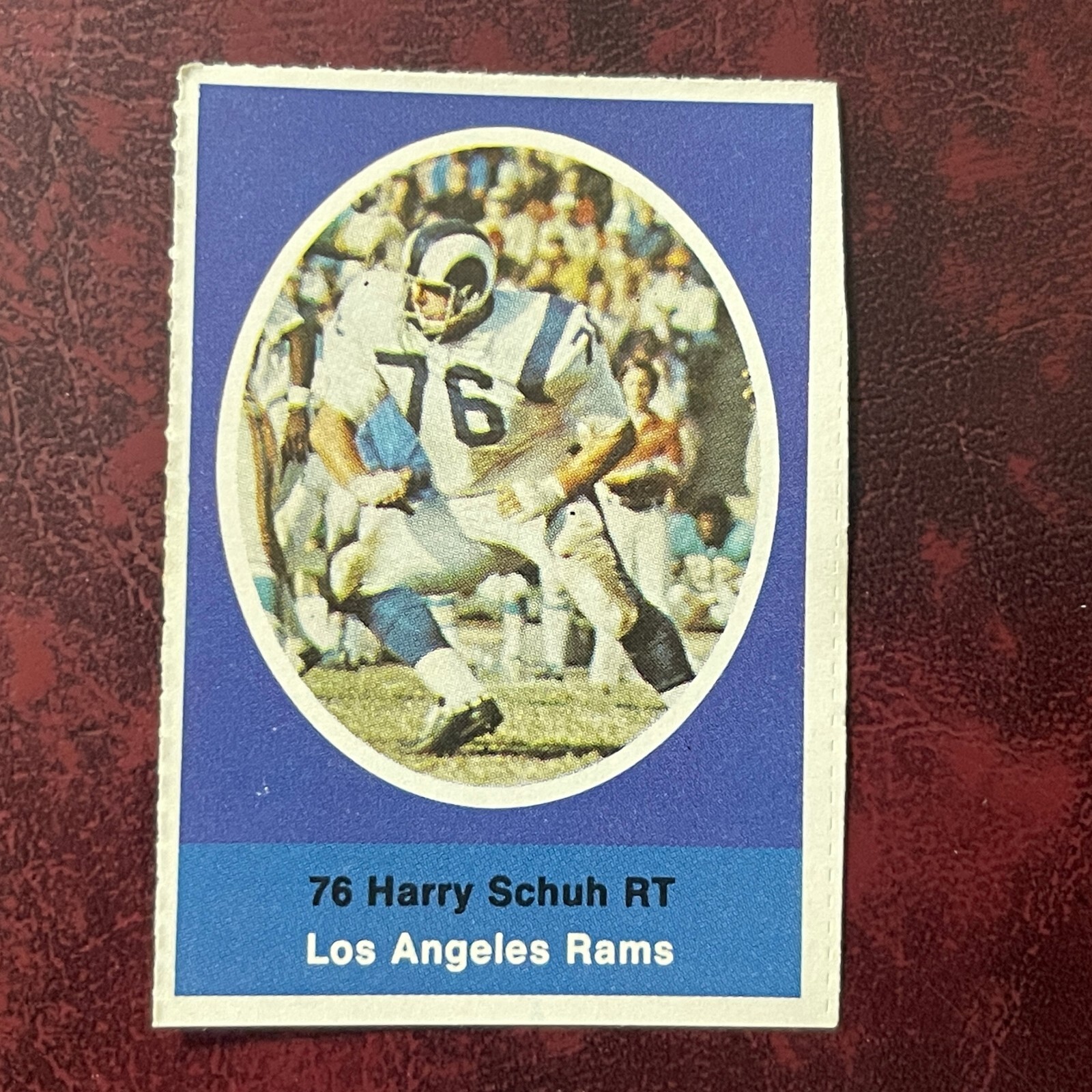 1972 Sunoco NFL Action Set HARRY SCHUH Stamp LOS ANGELES RAMS | eBay