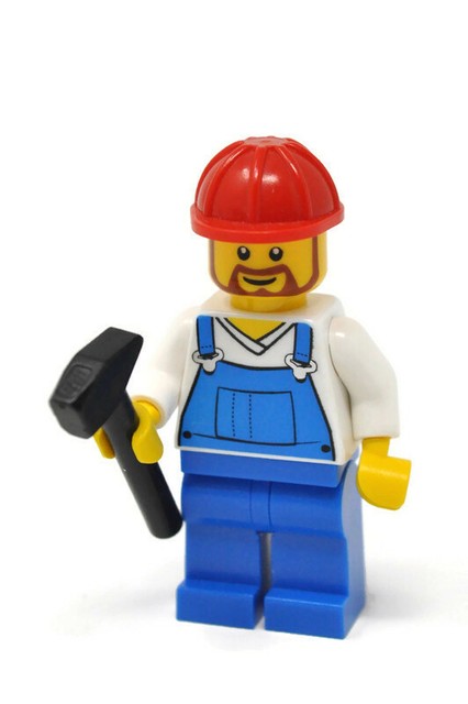 LEGO Construction Worker Carpenter Handyman Minifigure Town City twn210 ...