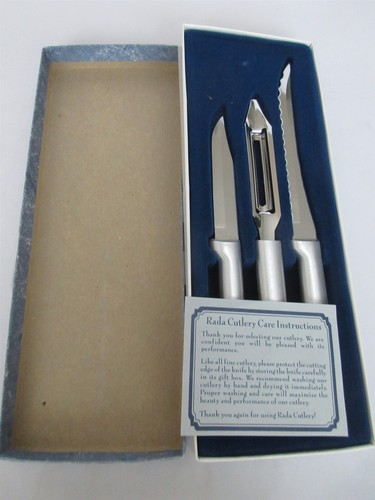 Vintage Rada Kitchen 3-Piece Chef Knife Peel Pare & Slice USA NEW IN ...