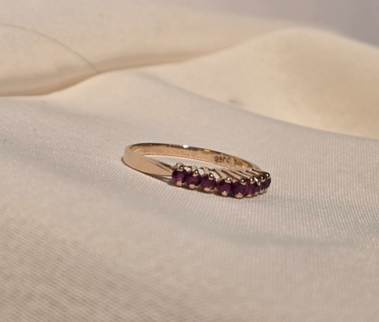 Nine Stone Ruby Stack Ring 14K Yellow Gold | eBay
