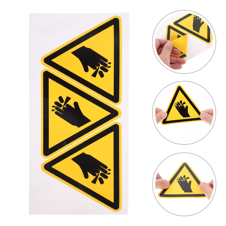15 pcs Warning Injure Hand Stickers Machine Warning Label Stickers ...