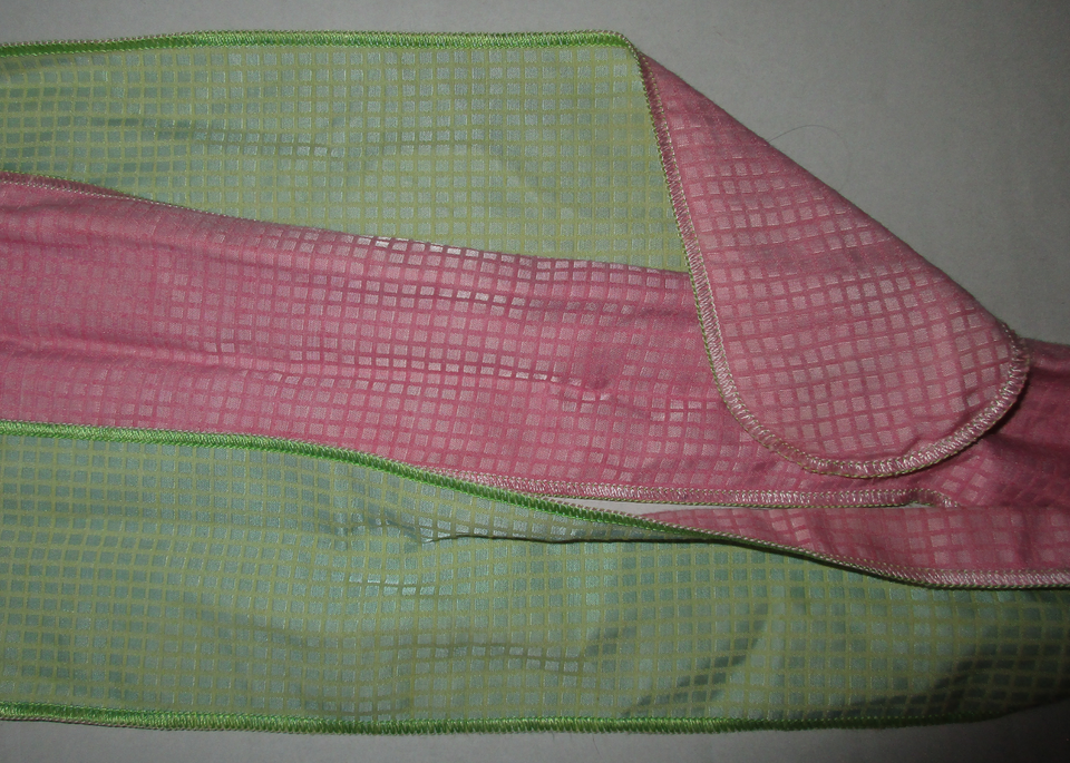 Vintage 80's Fernando Sanchez Pink White Long Cotton Nylon Belted Robe ...