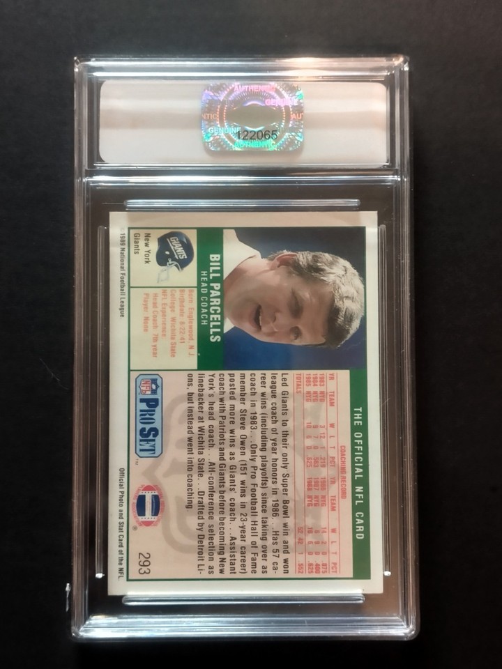 1989 Pro Set #293 Bill Parcells Rookie Card RC-TQG-9 | eBay