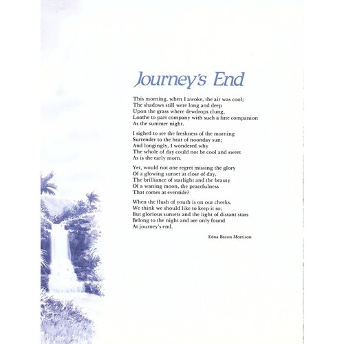 Journey's End Edna Bacon Morrison 1980s Poem Retro Kitsch Wall Art SG8 ...