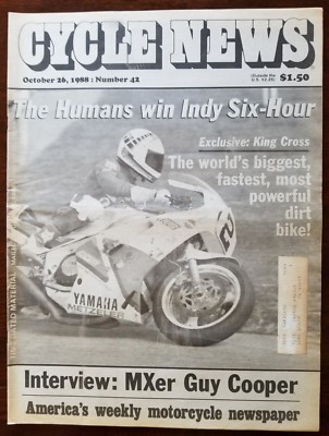 OCTOBER 26, 1988 CYCLE NEWS MOTORCYCLE NEWSPAPER | eBay