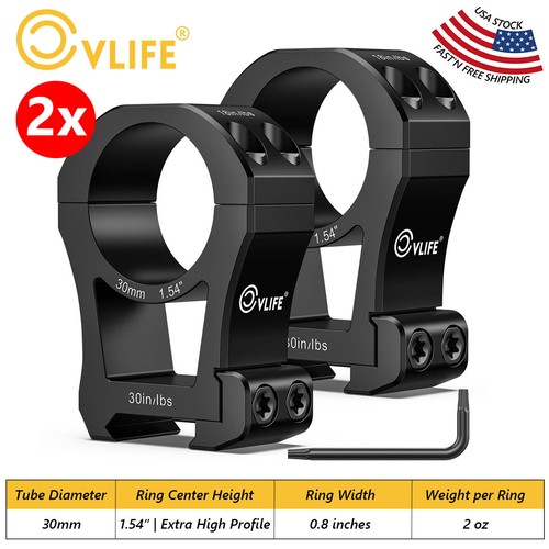 30mm Extra High Profile Scope Ring Precision-Milled Dual Rings Scope ...