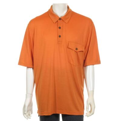 J.L.POWELL The Sporting Life Polo Shirt Sz. XL 100% Merino Wool Orange ...