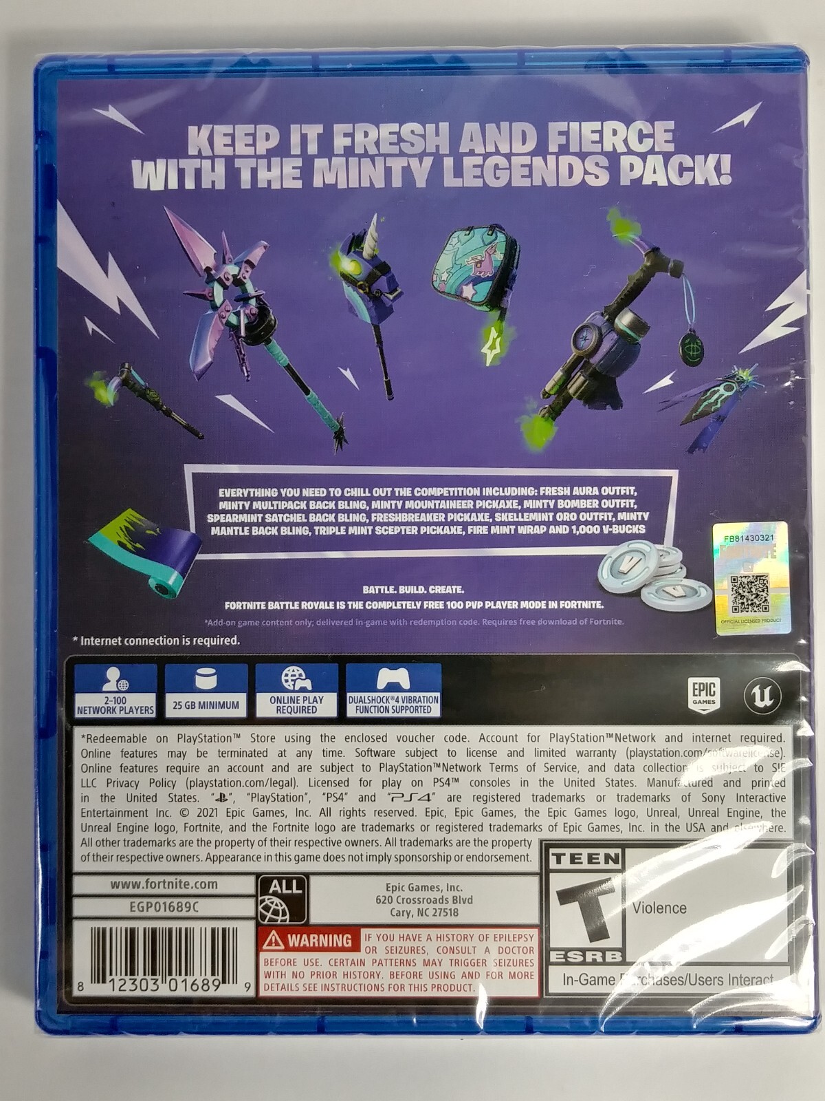 Fortnite Minty Legends Pack Playstation 4 PS4 NO DISC Code In A Box New