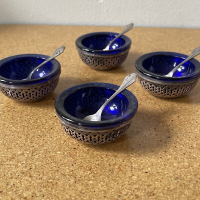 Salt Cellars - Antique Sterling Silver Salt Spoons