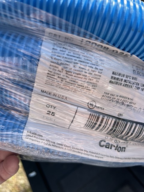 Carlon ENT Coil 1 in X 25 FT Electrical Nonmetallic Tubing Wire ...