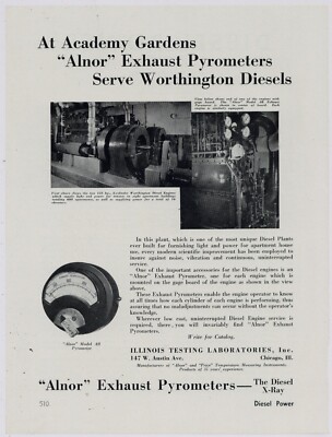 1935 Illinois Testing Labs Ad: Worthington Diesel Engine Academy ...