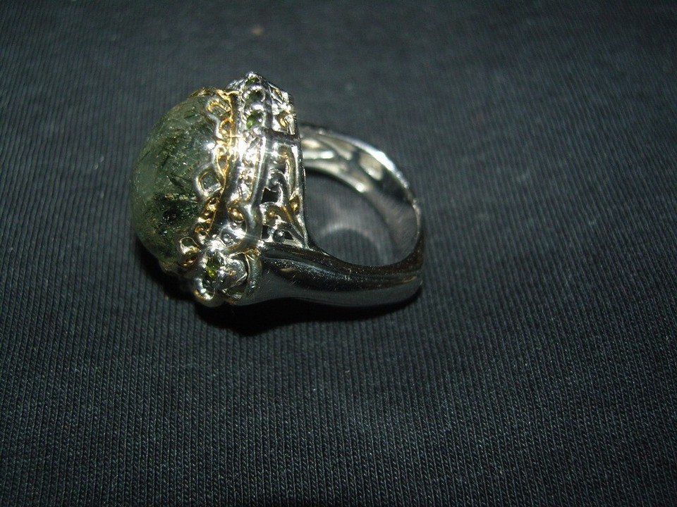 NH Michael Valitutti 925 sterling silver/gold quartz emerald filigree ...