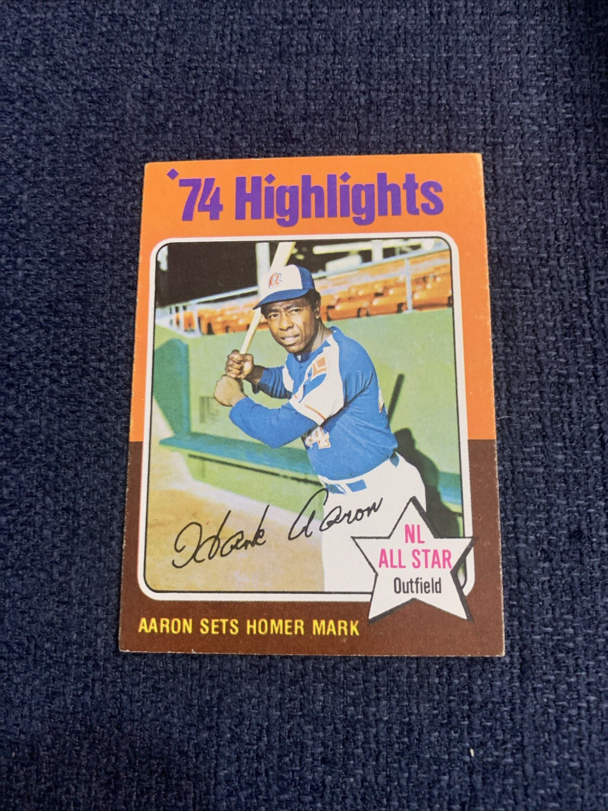 HANK AARON 1975 TOPPS MINI BASEBALL CARD #1 ATLANTA BRAVES 74 ...