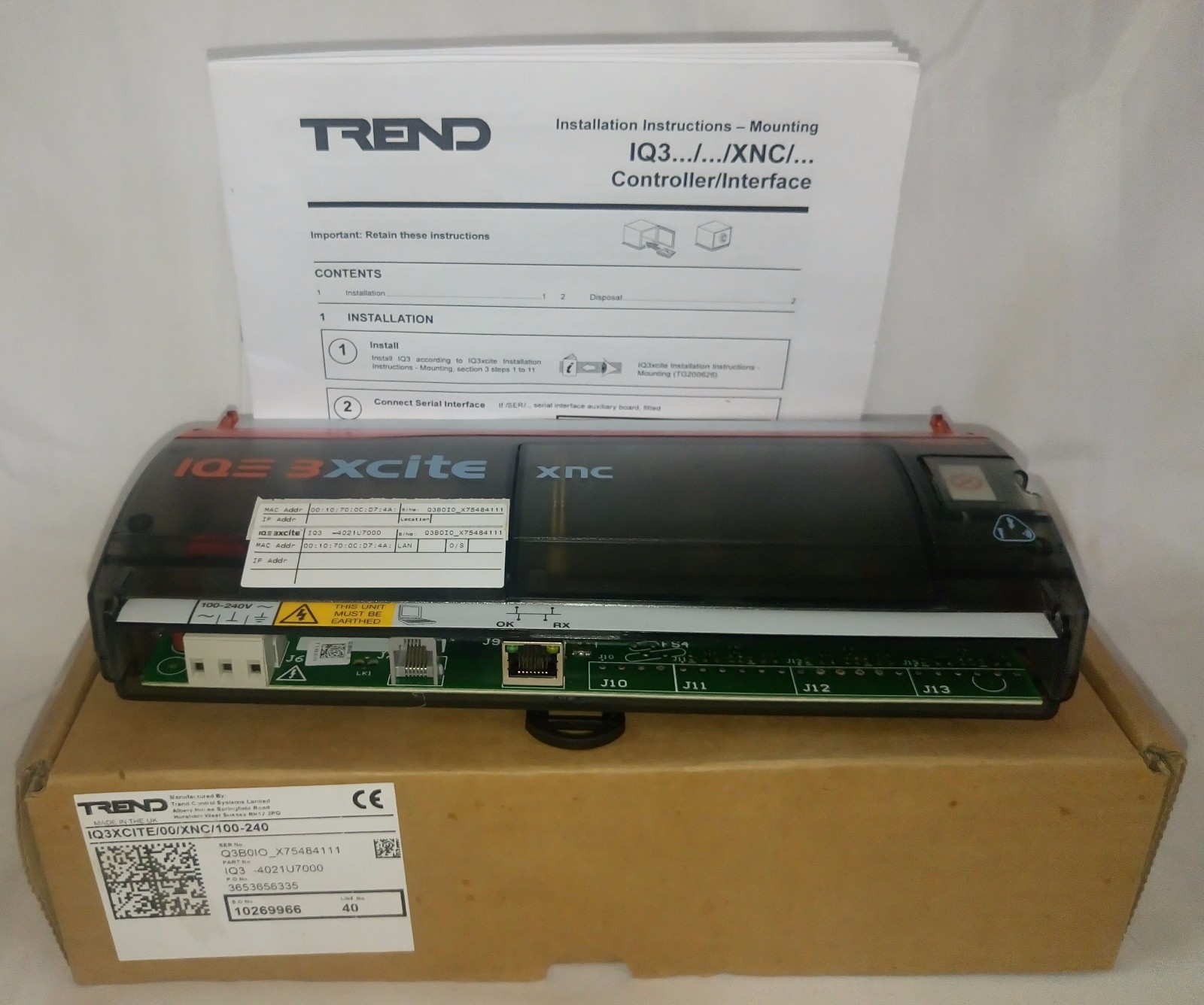 Trend IQ3XCITE/00/XNC/100-240 Controller P/n: IQ3-4021U7000 | eBay