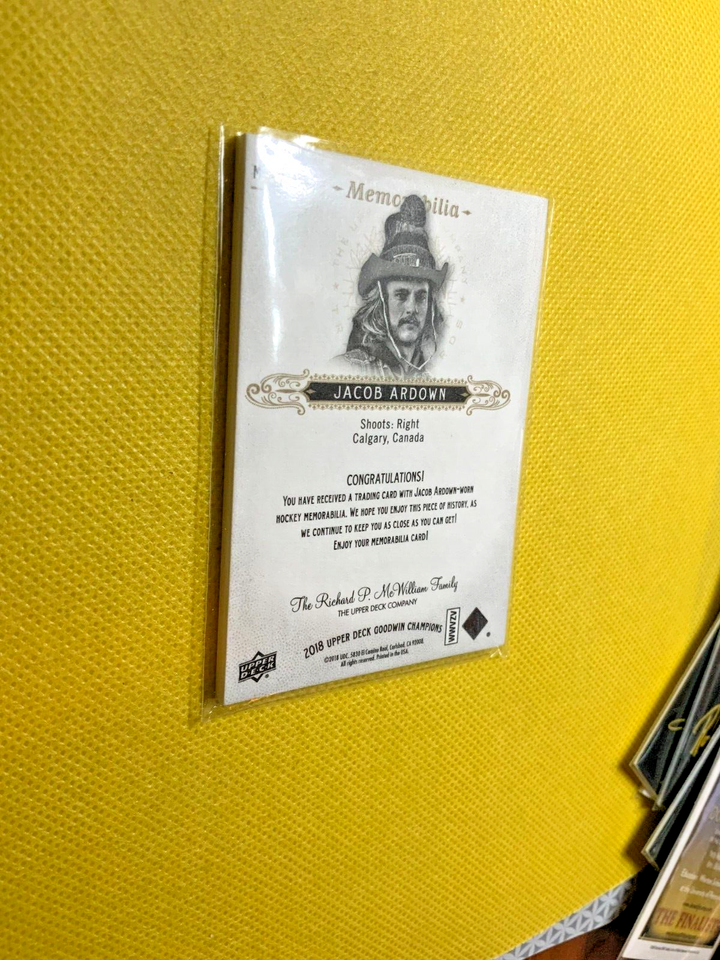 2018 JACOB ARDOWN Upper Deck PREMIUM RELIC #M-AR 33/99 AA53 | eBay