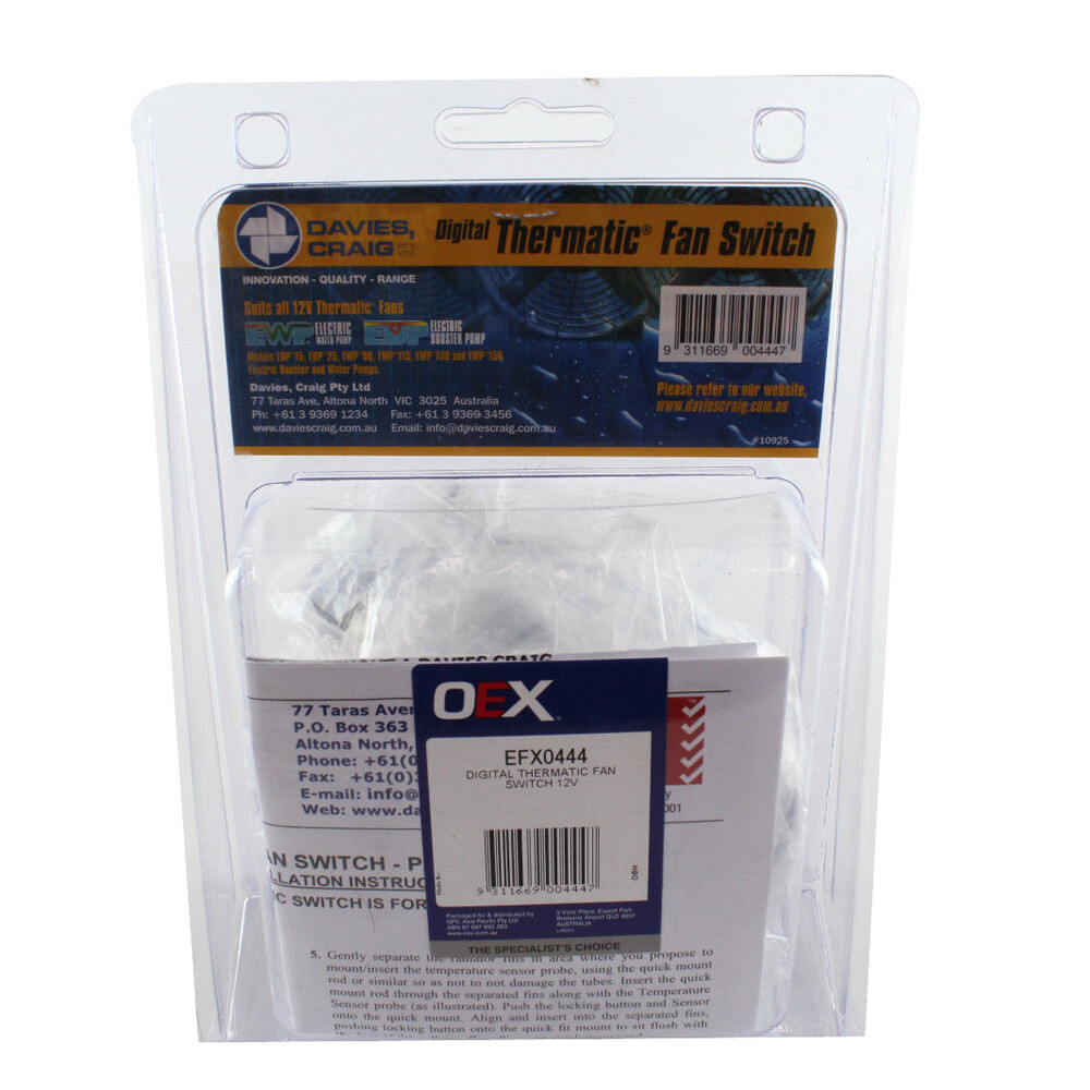 Davies Craig 0444 Digital Thermatic Fan Switch Kit 12 Volt Dual Relay ...
