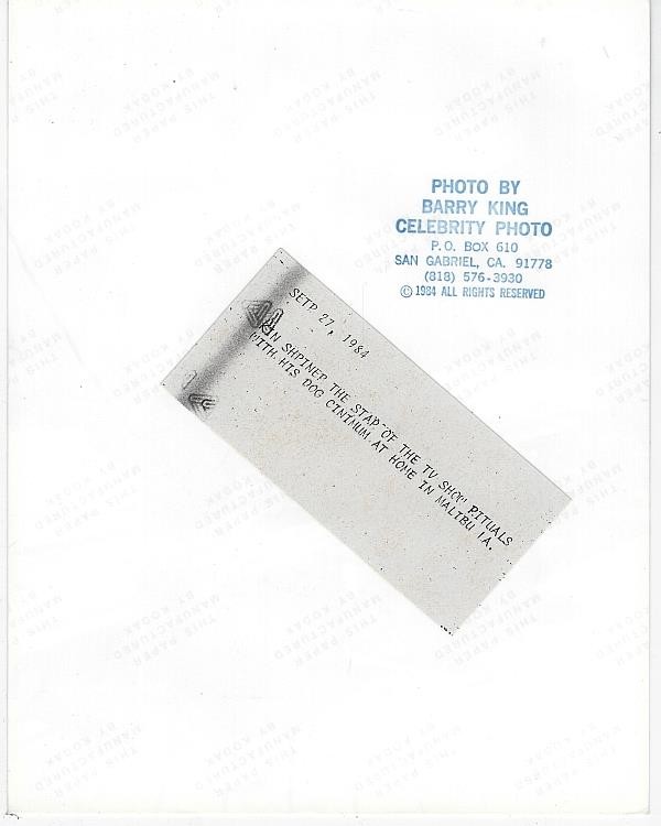 Kin Shriner His Dog Cinimum Home Malibu Rituals Soap Opera Original ...