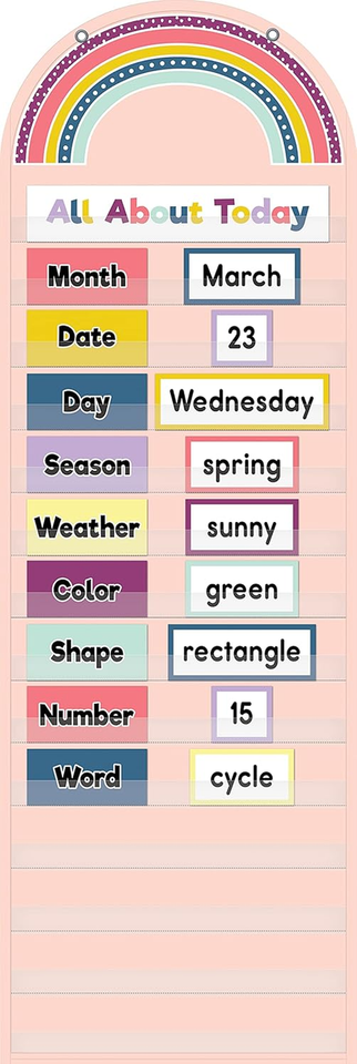 Oh Happy Day Rainbow 14 Pocket Chart (13" X 39") | eBay