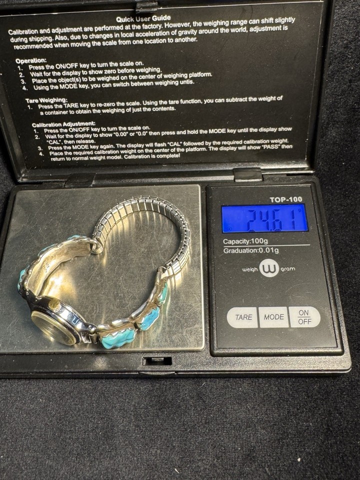 Lorus Sterling Silver Turquoise Quartz Watch Zuni Alvina Q Band Working ...