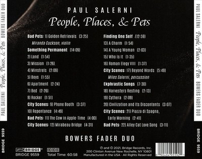 BOWERS FADER DUO PAUL SALERNI: PEOPLE, PLACES, & PETS NEW CD ...