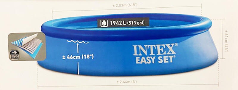 Intex 8ft Paddling Pool Easy Set Family Swimming Garden Summer Water ...