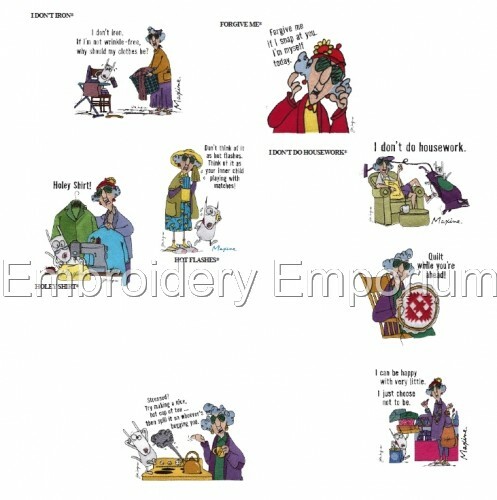 MACHINE EMBROIDERY DESIGNS USB - MAXINE 2 COLLECTION FASHIONABLY CRABBY ...