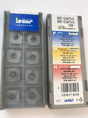 SEMT 12T3AFTN-76 IC328 ISCAR MILLING INSERTS 10pcs VAT INVOICE | eBay UK