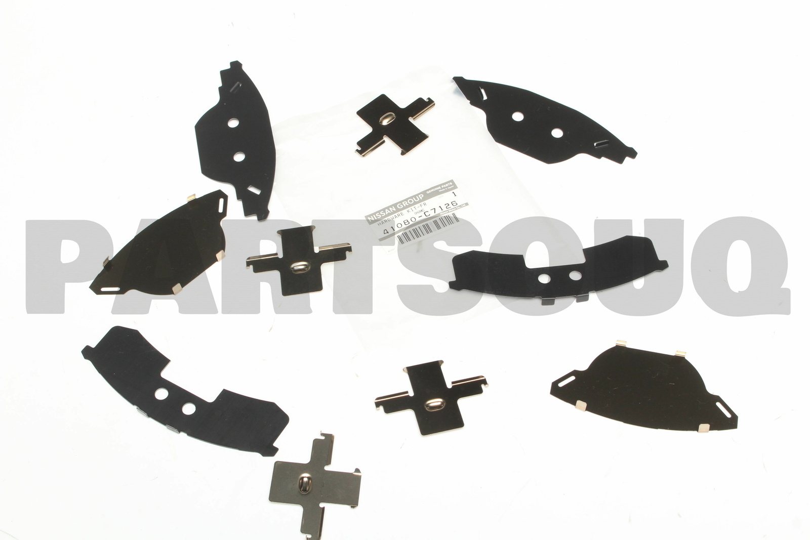 41080C7126 Genuine Nissan HARDWARE KIT-FRONT DISC BRAKE PAD 41080-C7126 ...