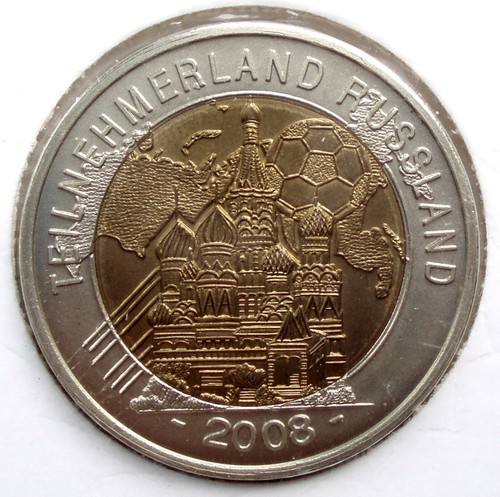 UEFA EURO 2008 CHAMPIONSHIP, RUSSIA UNC Bimetallic Token With COA YY4.2 ...