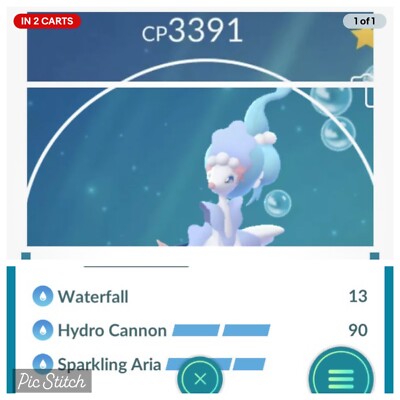 Primarina Lv50 Legacy Pokemon Trade Go , 2 Charge Move, Master Pvp ...