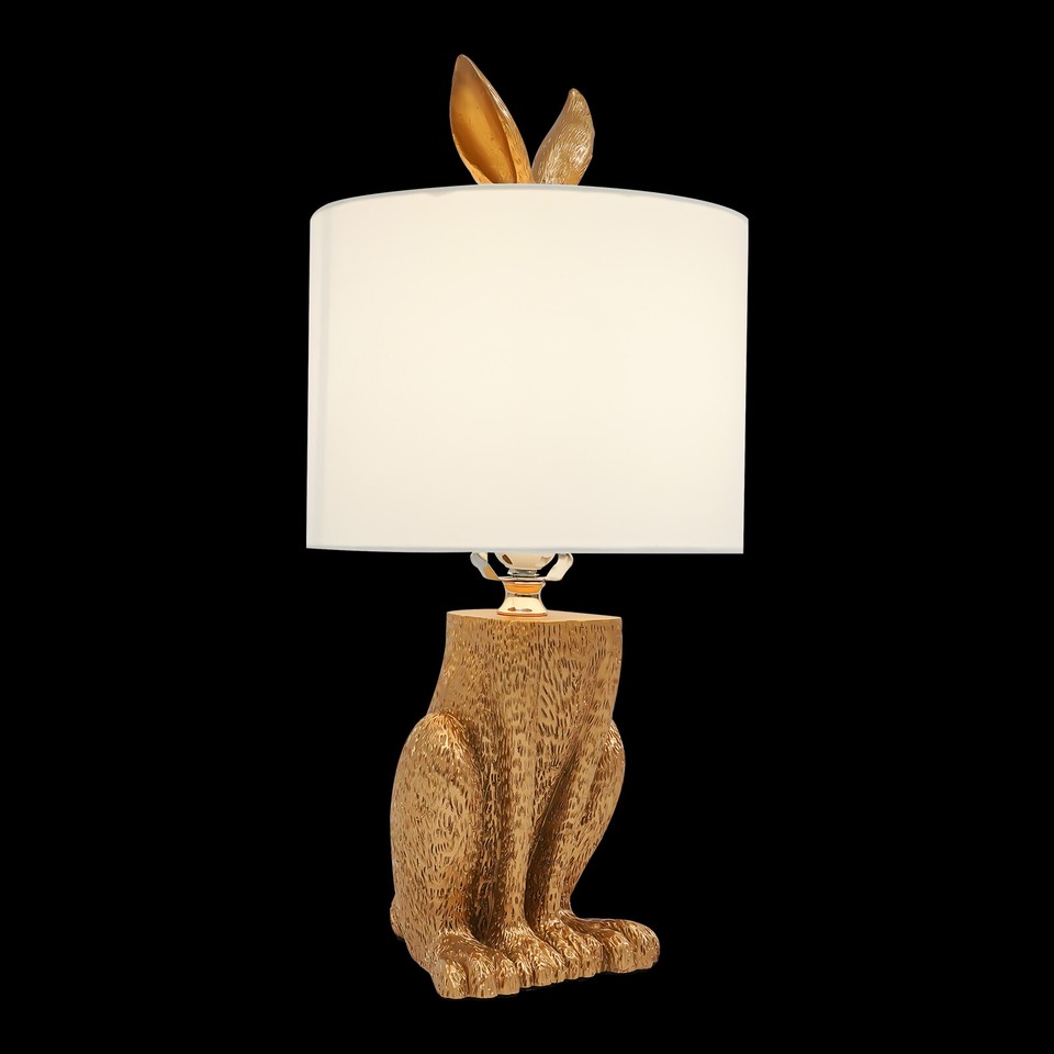 Cute Bunny Table Lamp Resin Rabbit Desk Light Animal Lamps with PVC ...