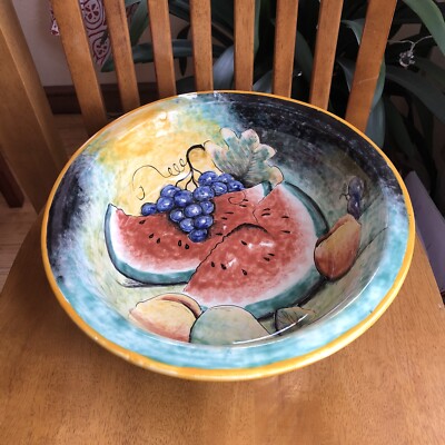Mayolica Santa Rosa Pottery Fruit Serving Bowl Mexican Majolica Round ...