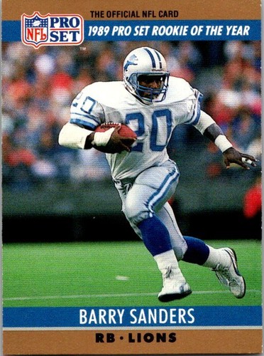 1990 Pro Set Barry Sanders AW, VAR 1b Detroit Lions (E) | eBay