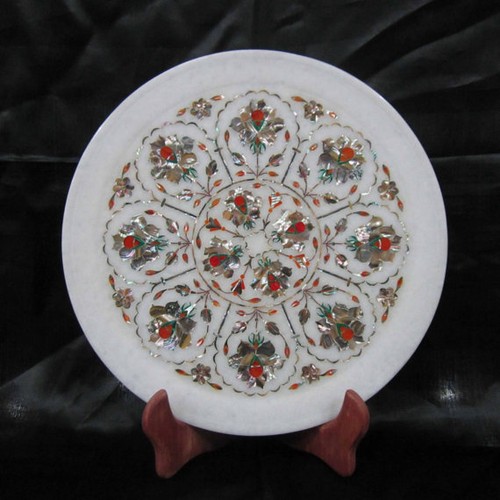Piatto Decorativo In Marmo 12" Intarsiato Con Pietre Naturali Regali ...