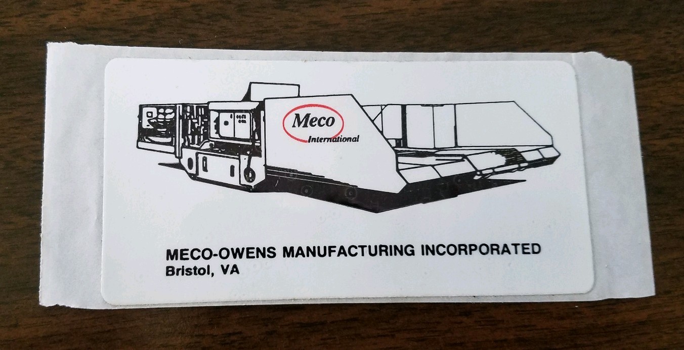 Meco-Owens International Mid-80's Hard Hat Coal Mining Sticker Very ...