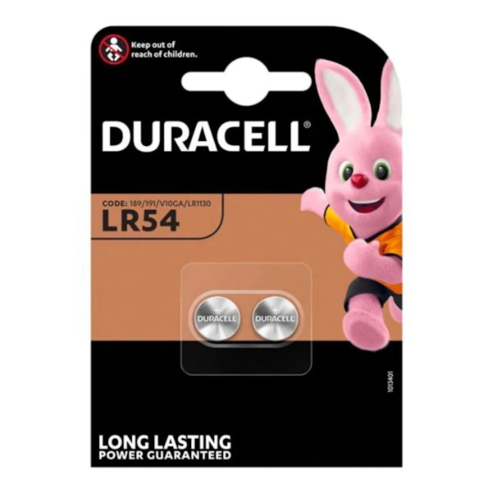 2x Duracell LR54 1.5 Volt Alkaline Battery 189 V10GA GP189 L1131 LR1130 ...