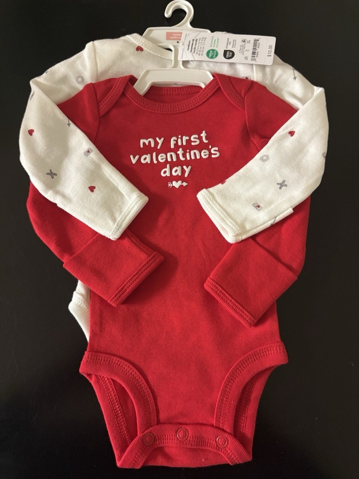 0M Newborn Carter's Just One You® Baby 2pk My First Valentine's Day ...