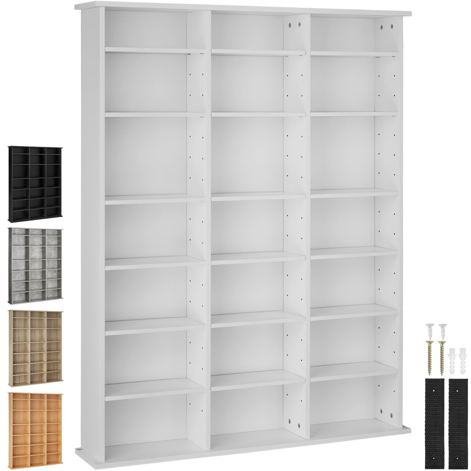 CD Bookcase MDF Board DVD Rack 18 Shelves Storage DIY Funiture Office ...