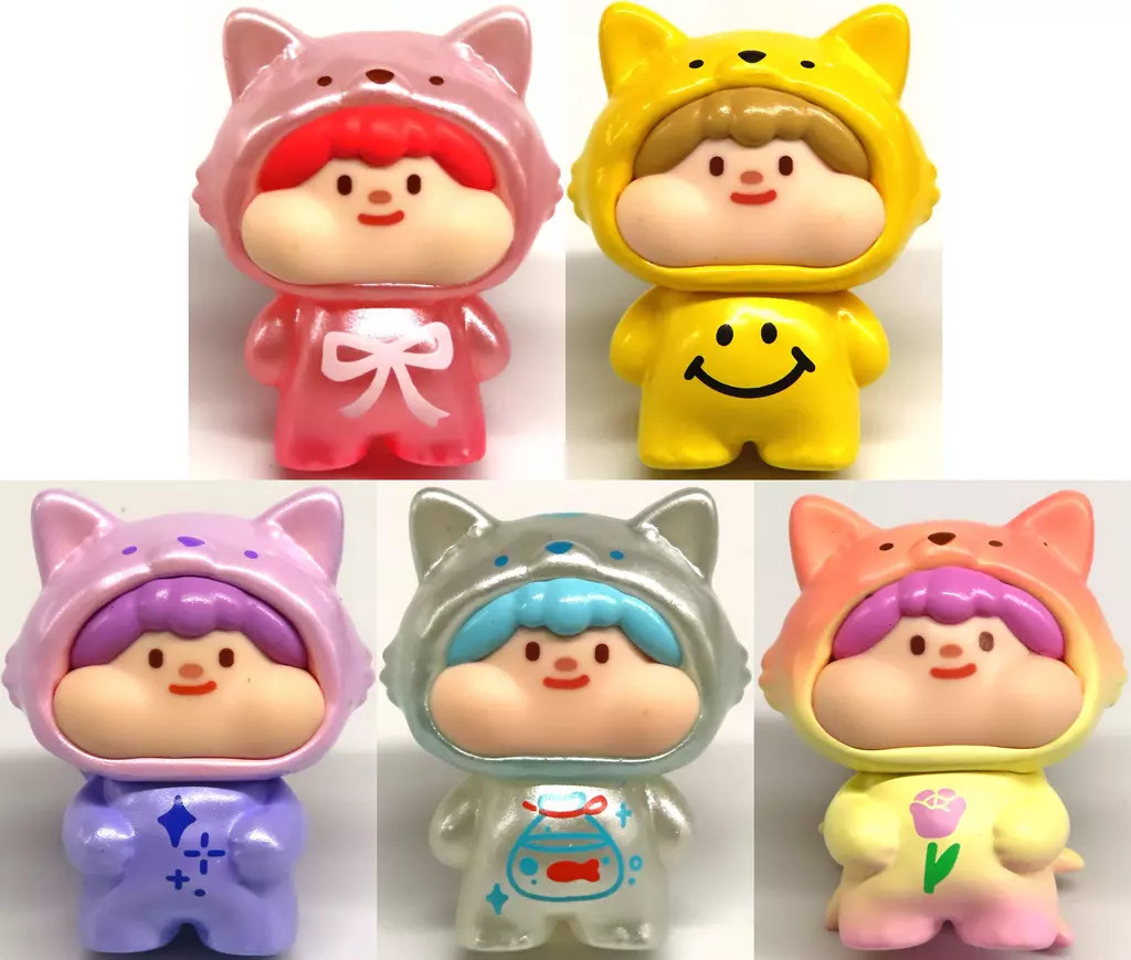 Marshmallow Fox Mascot Figure Set of 5, 40mm Collectible Toys, Vol.1 | eBay