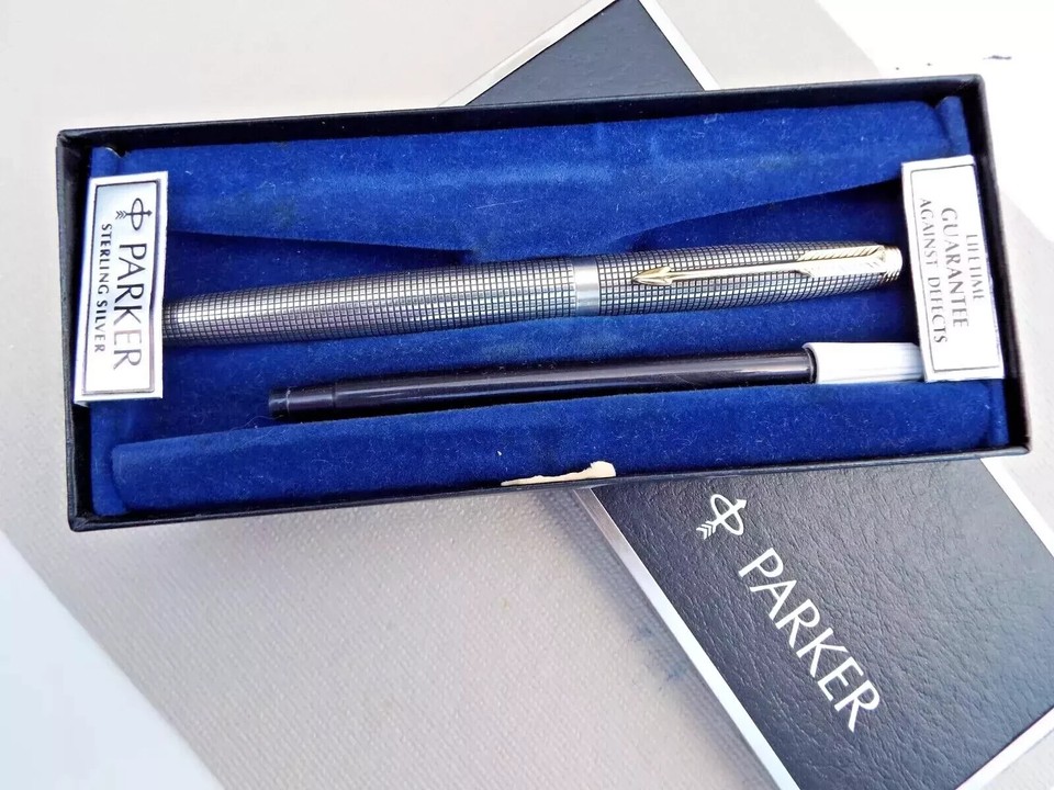 1970'S PARKER 75 CISELE STERLING SILVER GOLD GF TRIM FELT TIP ...