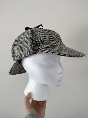 SHERLOCK HOLMES DETECTIVE CAP HAT tweed, wool, child size | eBay
