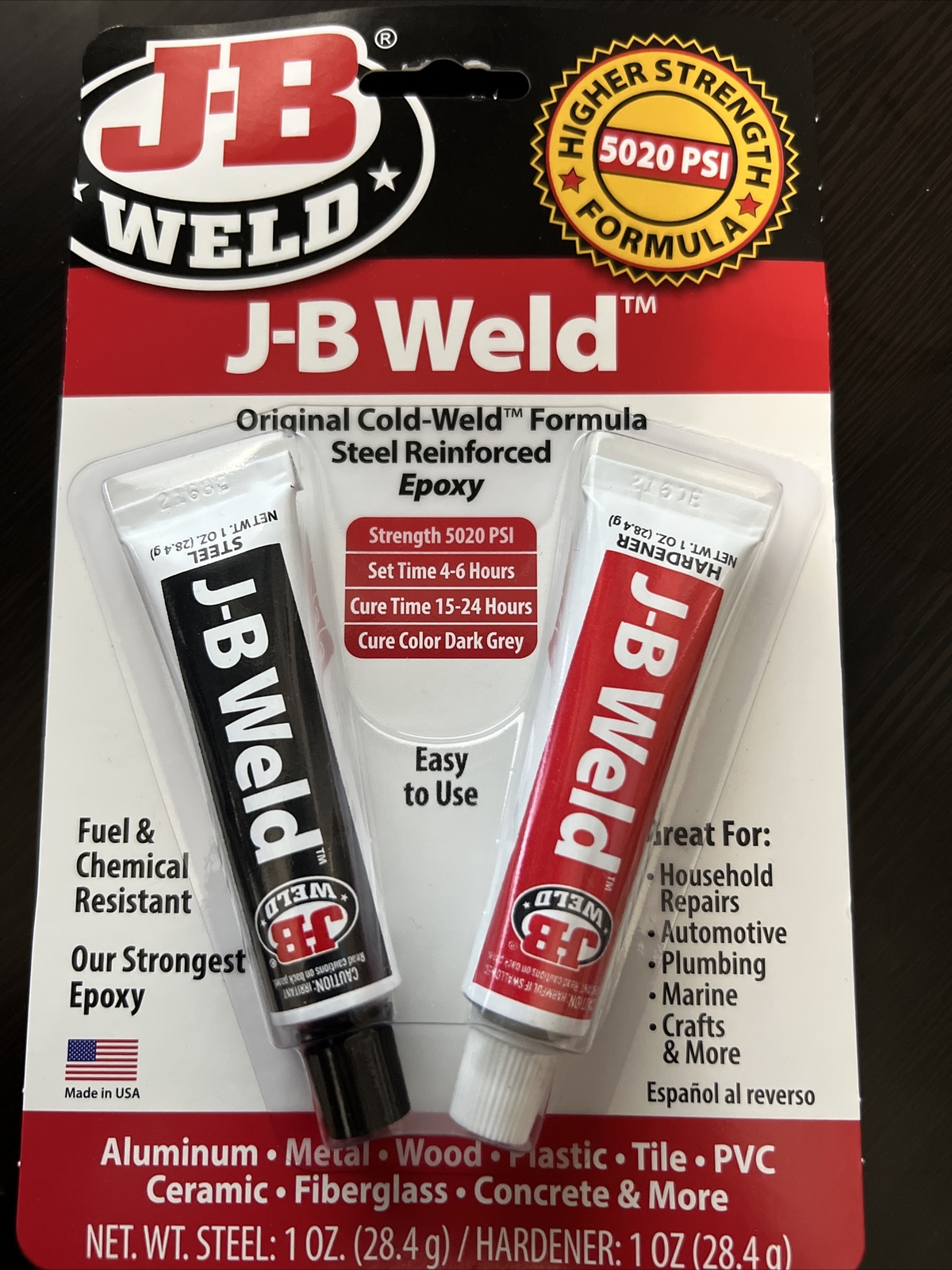 J-B WELD 8265-S Epoxy Adhesive, Cold Weld, 2 oz, Tube 5020 Psi | eBay