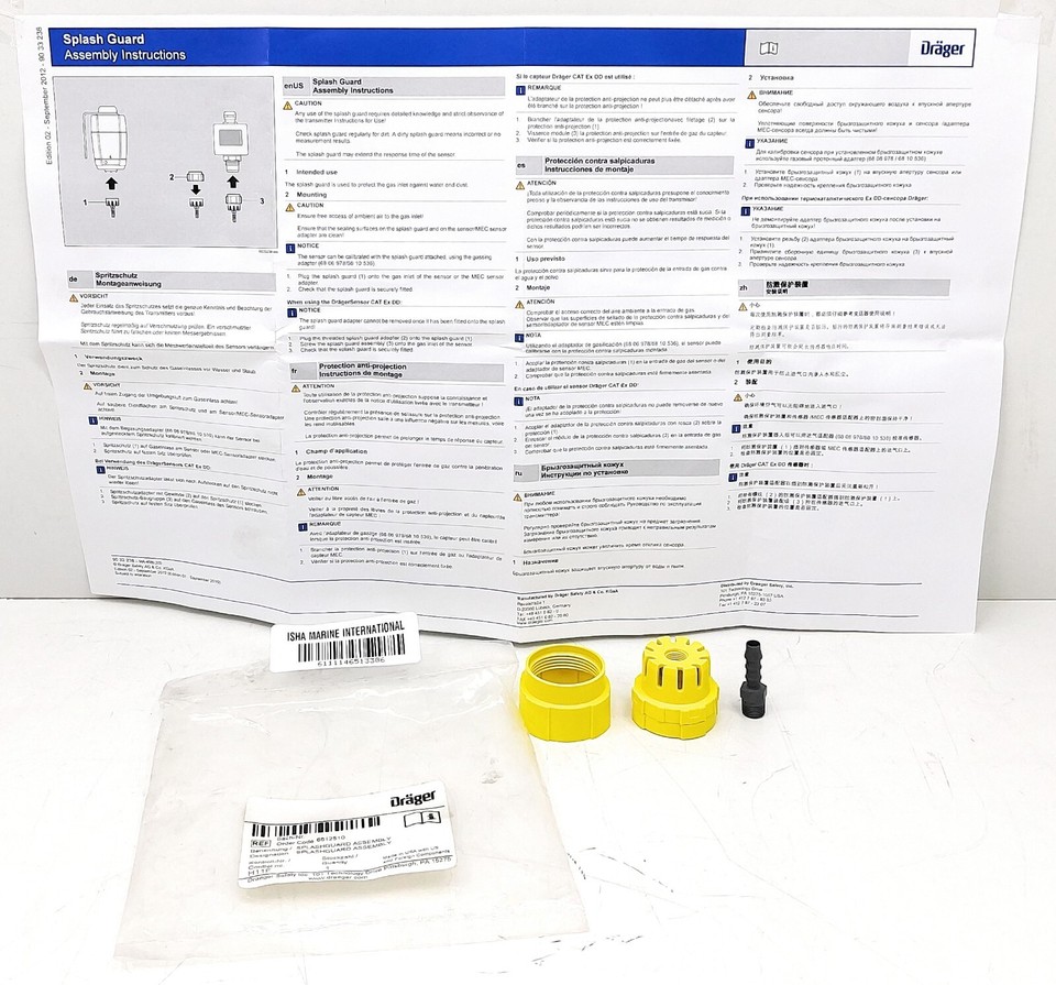 Drager 6812510 Splash guard For Toxic Gases & Oxygen Detector Yellow | eBay