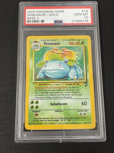 Pokemon Base Set 2 Venusaur #18 PSA 10 HOLO GEM MINT | eBay