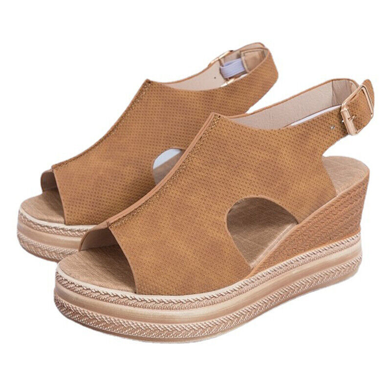 Womens Casual Shoes Beach Platform Sandals Walking Ladies Summer Cut ...