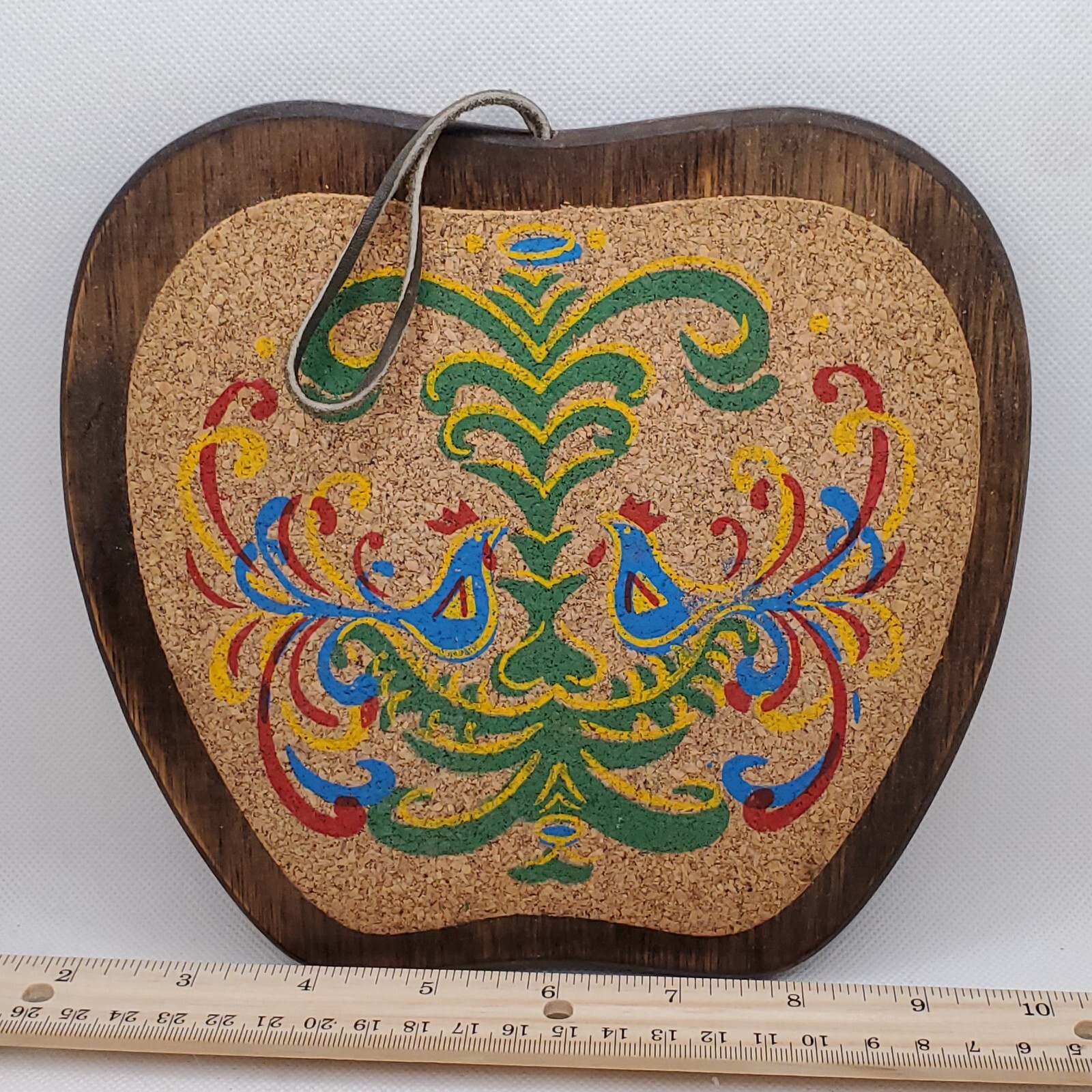 Vintage Cork PA Dutch Folk Art Hand Painted Trivet/Hot Pad Roosters ...
