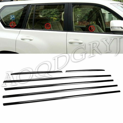 6Pcs Black steel Bottom Window Frame Sill Trim For Toyota Prado Fj150 ...