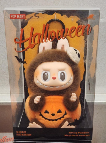 POP MART LABUBU - HAPPY HALLOWEEN PARTY 系列 SITTING PUMPKIN 塑料绒布 - 全新 ...