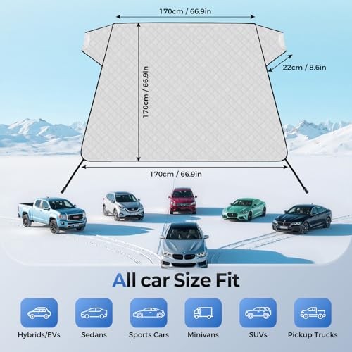 Car Windshield Cover for Ice and Snow Standard Winter Frost M pro(66"Lx ...